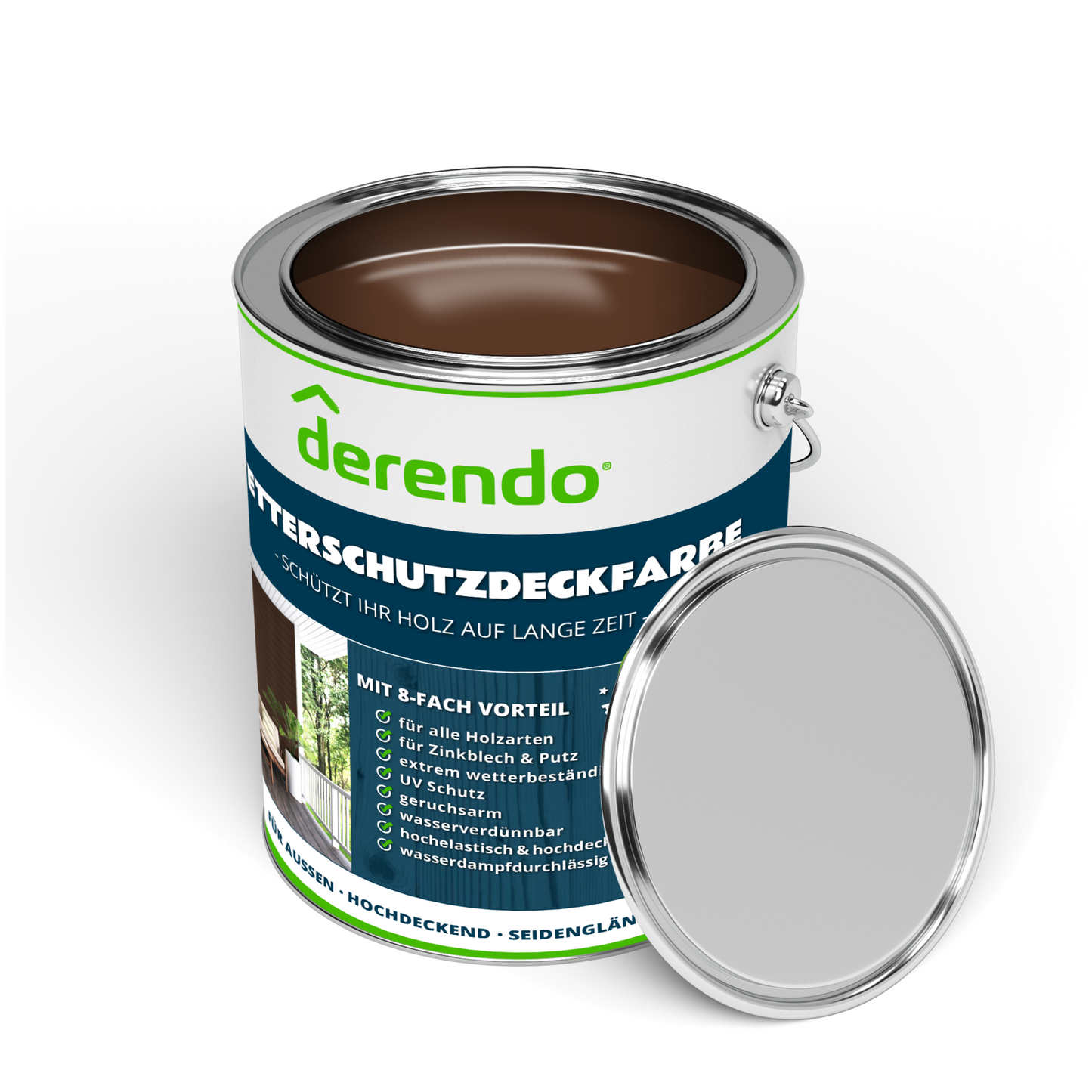 Derendo Wetterschutz Holzfarbe Nussbraun RAL 8011